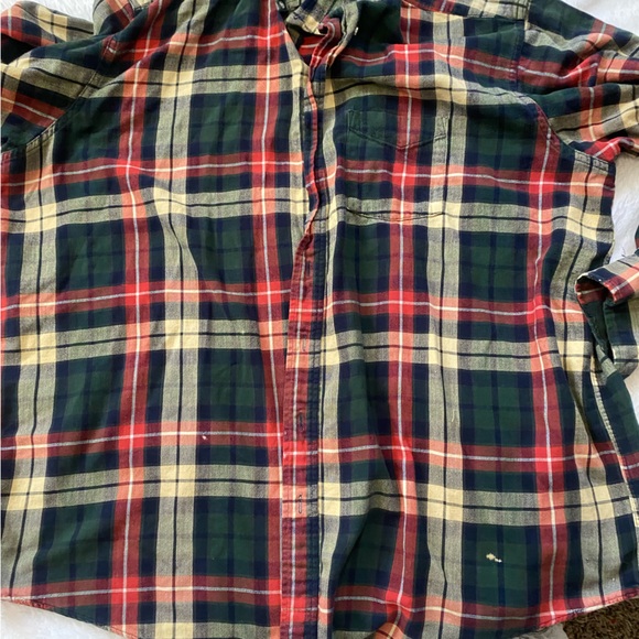 L.L. Bean | Shirts | Vintage Ll Bean Maine Red Vintage Yellow Green Plaid Flannel Oversized ...